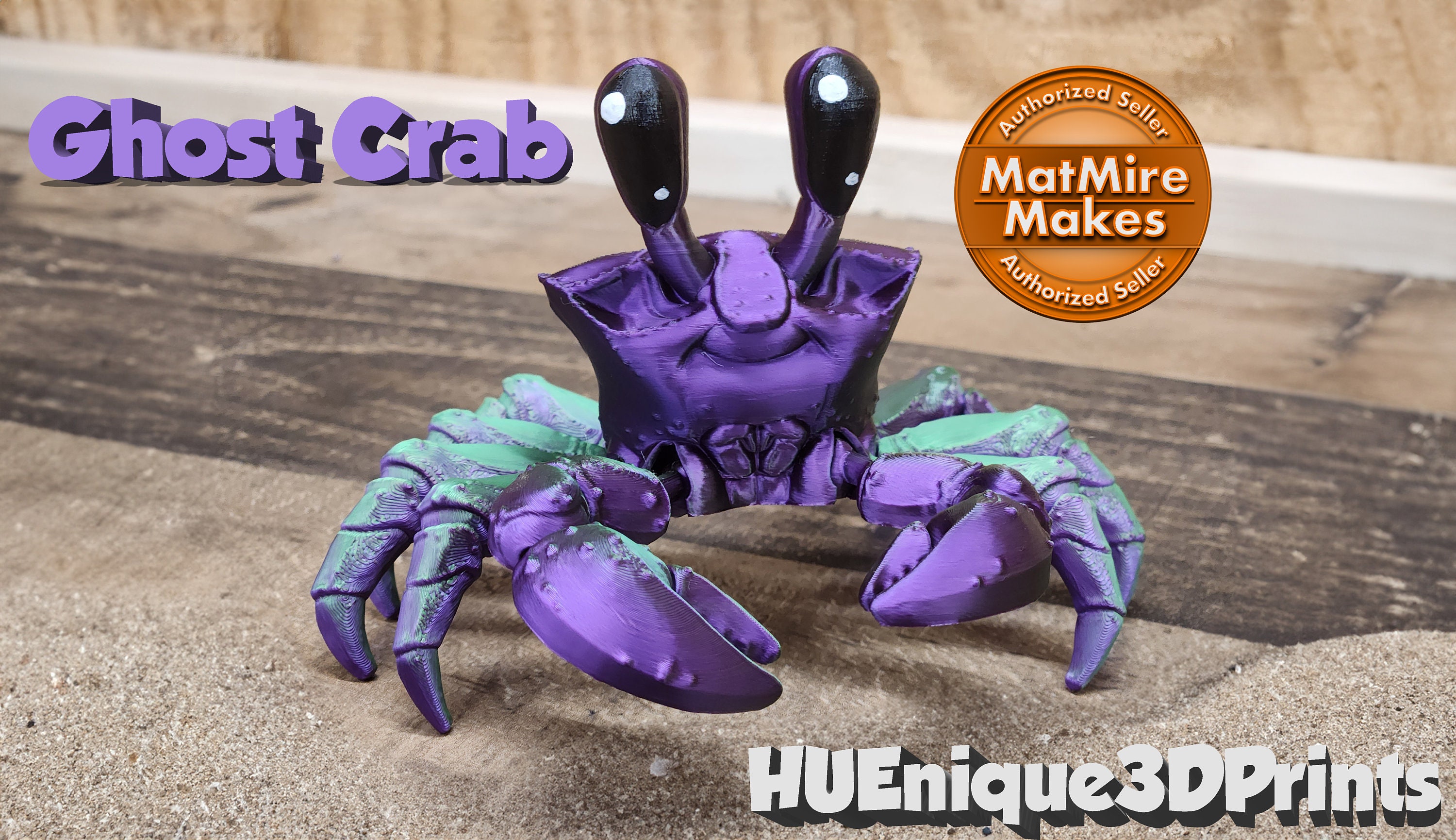 Ghost Crab 3D Printed Articulating Toy - Etsy