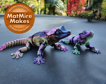 Crested Gecko Articulated Fidget Toy 3D Printed Reptile Stress Reliever ...