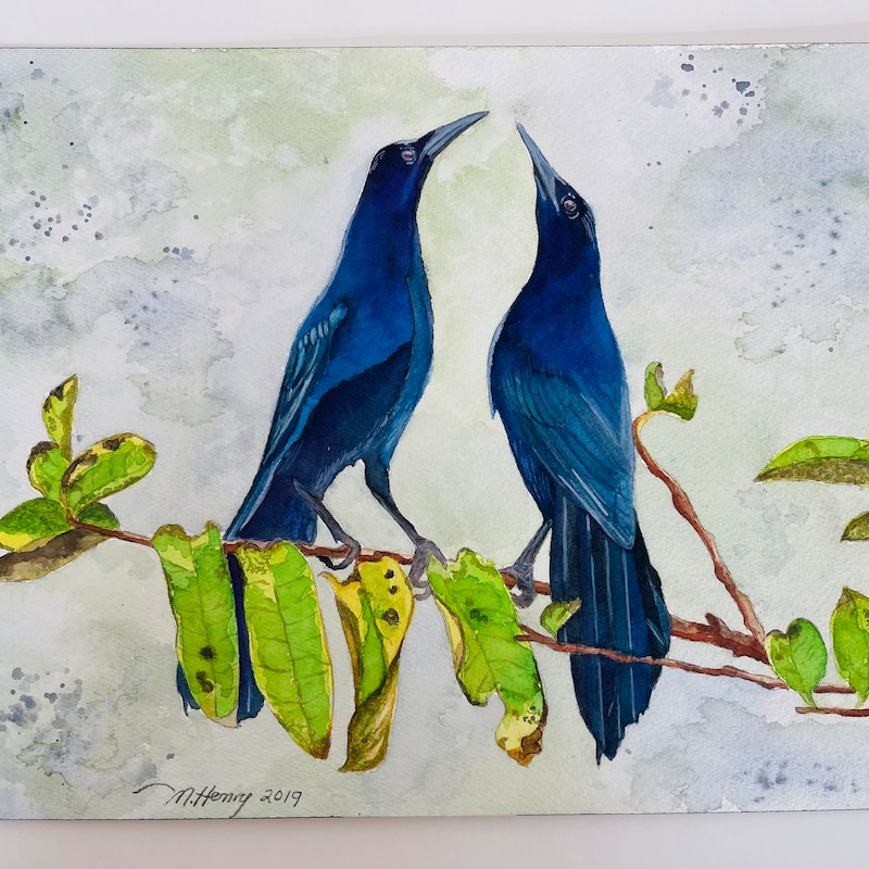Grackle Painting - Etsy