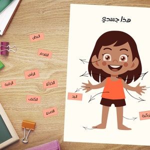Arabic Human Anatomy for Kids, Body Parts and Organs - Etsy