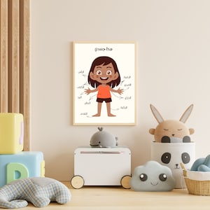 Arabic Human Anatomy for Kids, Body Parts and Organs - Etsy