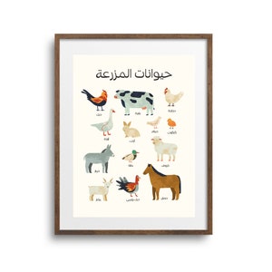 ARABIC FARM ANIMALS Poster & Flashcards - Etsy