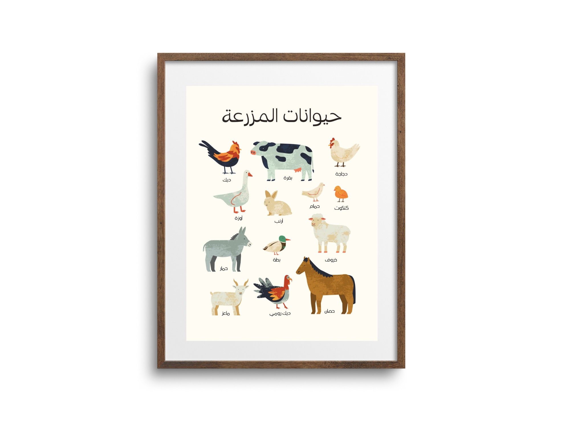 ARABIC FARM ANIMALS Poster & Flashcards - Etsy