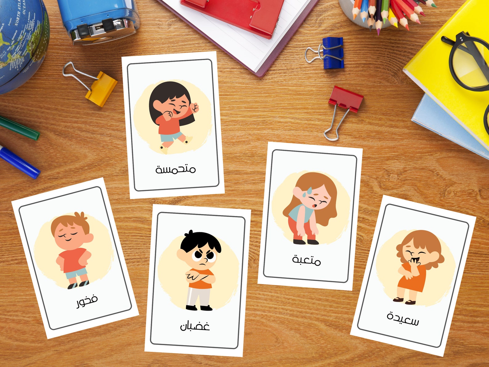 Arabic Emotions' Posters and Flashcards, Simple and Advanced Feelings ...