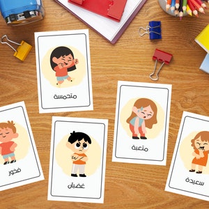 Arabic Emotions' Posters and Flashcards, Simple and Advanced Feelings ...