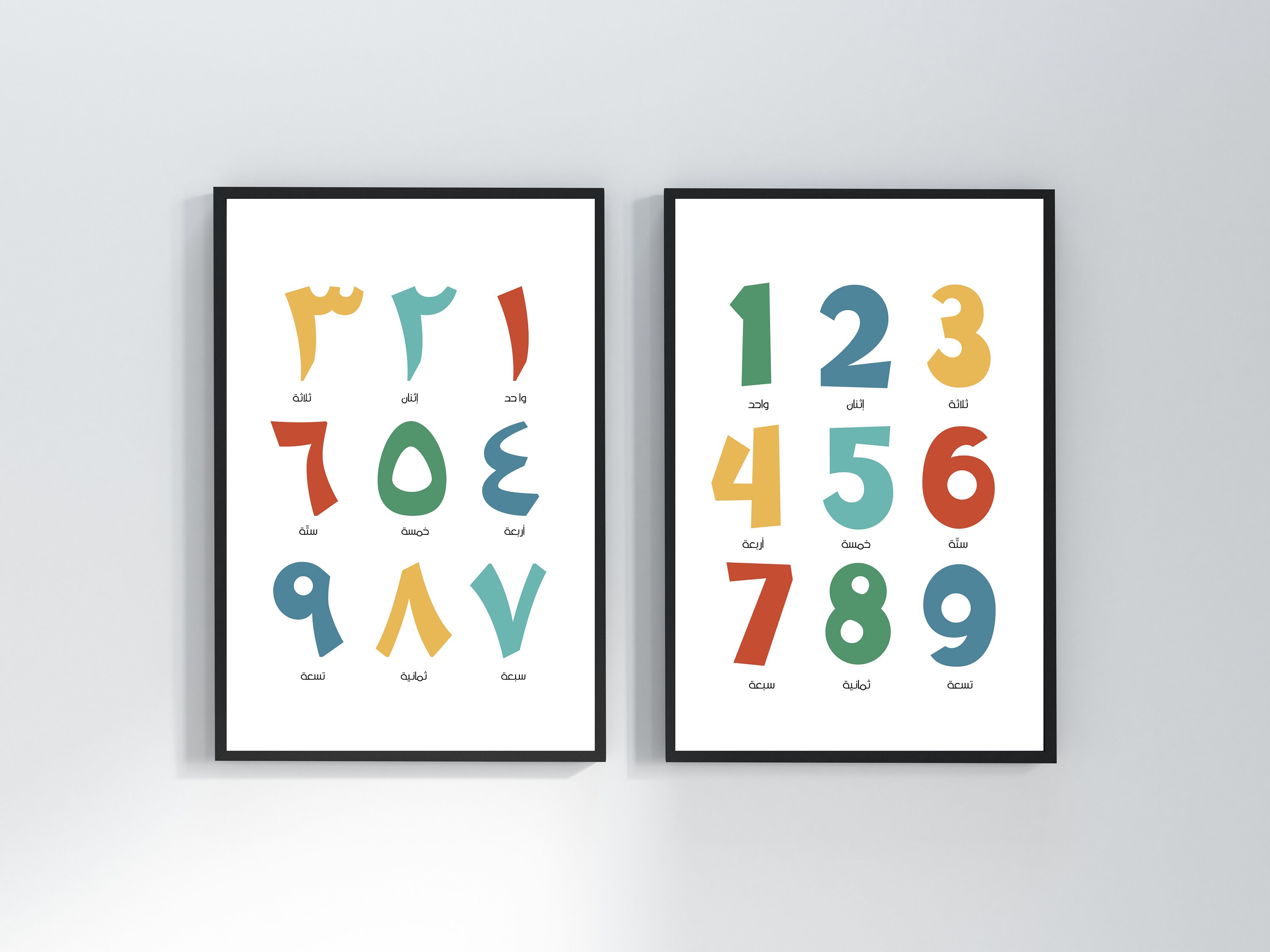 ARABIC Poster of Numbers, Set of 2, Kid's Room Wallart - Etsy
