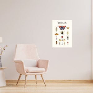 Arabic Educational Poster of Insects, Montessori Wallart and Flashcards ...