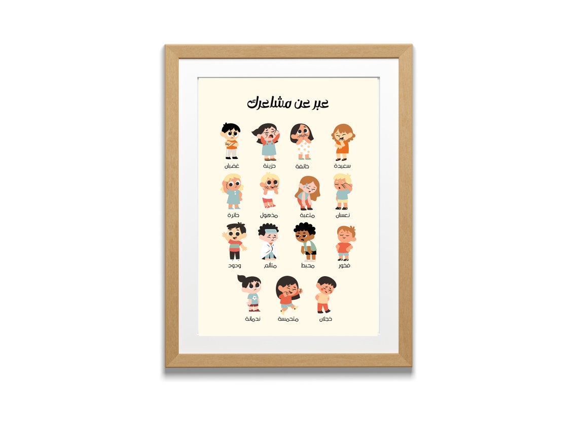 Arabic Emotions' Posters and Flashcards, Simple and Advanced Feelings ...