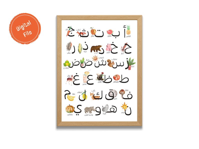 ARABIC ALPHABET POSTER, Classroom and Kids Room Printables - Etsy