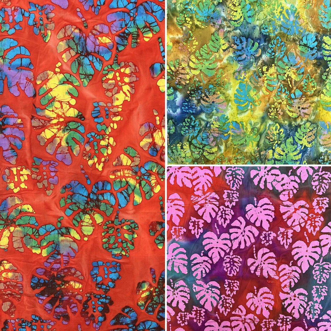 100% Cotton Hand Dyed Indian Bali Batik Printed Mural Floral Design ...