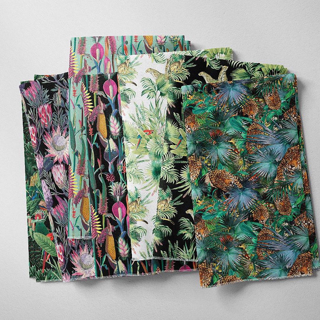 100% Cotton Exotic Jungle Forest Novelty Printed Design Quilting Kids ...