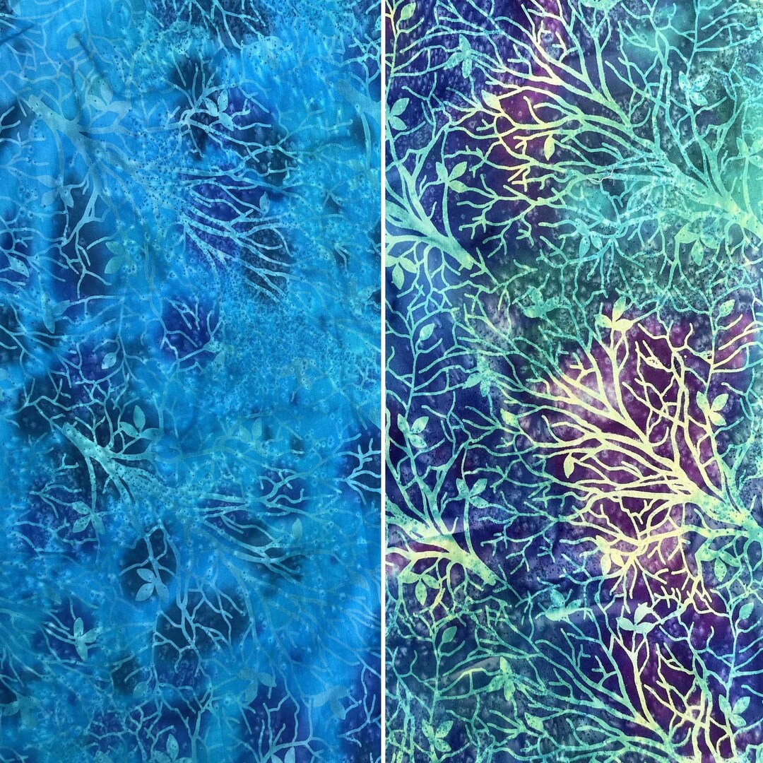 100% Cotton Hand Dyed Indian Bali Batik Print Branches Design Quilting ...
