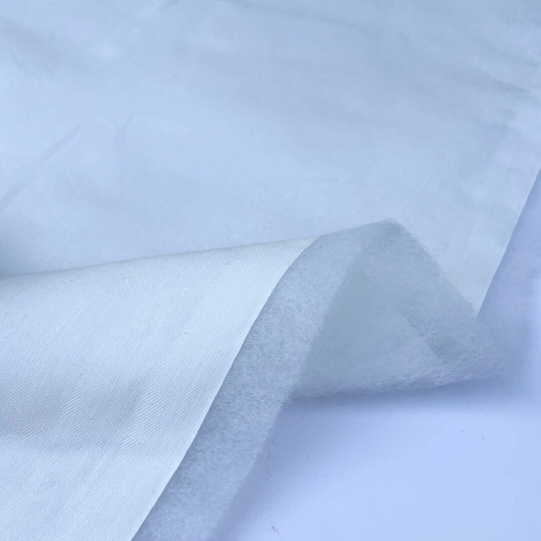 Ivory Bonded Satin Twill Curtain Lining With Synthetic Interlining ...