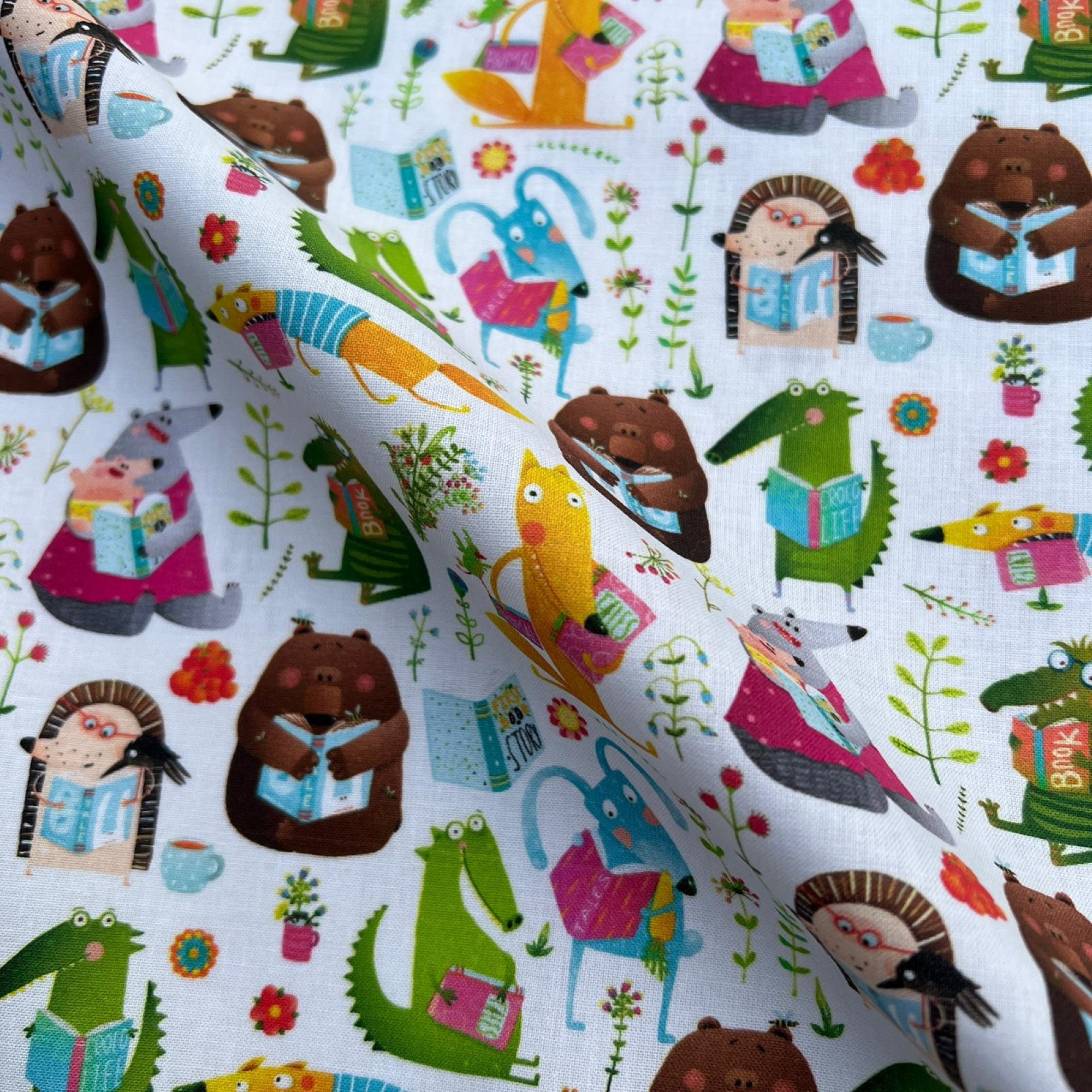 Book Club 100% Cotton Printed Novelty Oeko-tex Fabric for Bags Dress ...