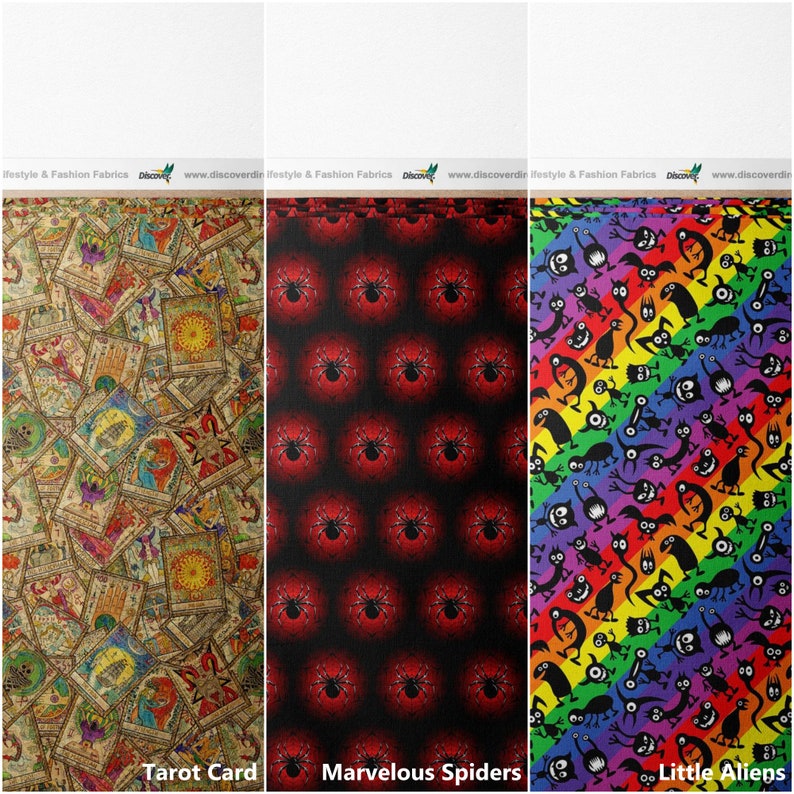 100% Cotton Halloween Spooky Printed Design for Bags Crafts Dress ...
