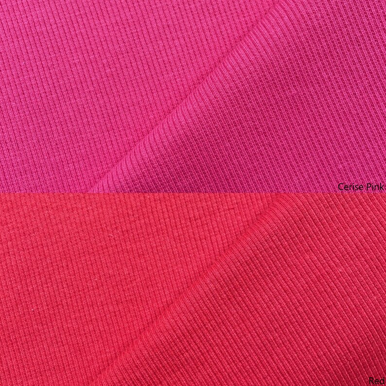 Plain Coloured Ribbing Stretch Tubular Ribbed Cuff Cuffing Cotton ...