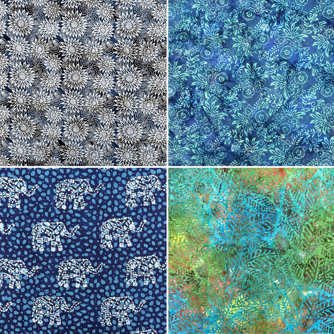 100% Cotton Hand Dyed Indian Bali Batik Printed Multi Design Quilting ...