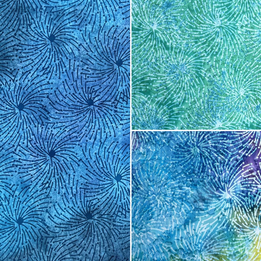 100% Cotton Hand Dyed Indian Bali Batik Print Catherine Floral Design ...