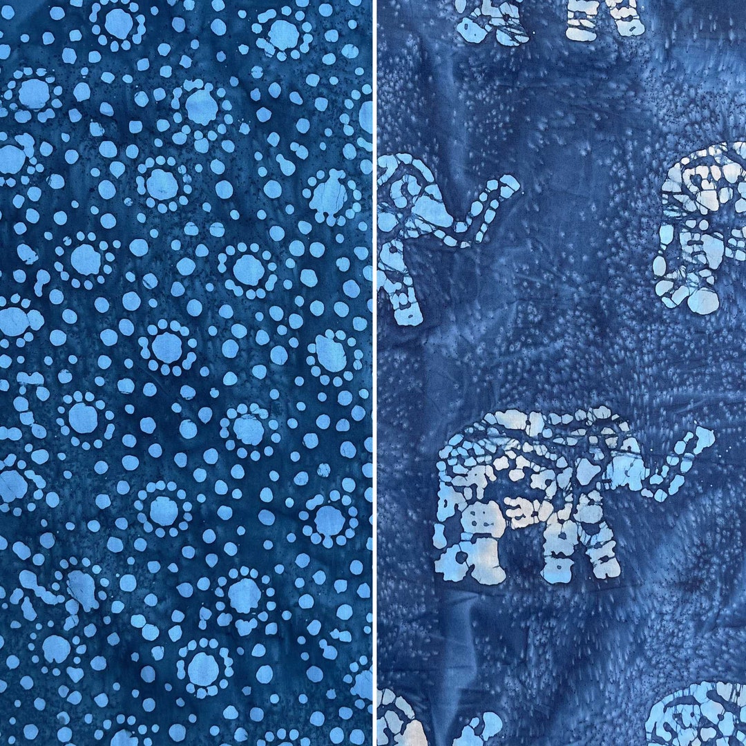 100% Cotton Hand Dyed Indian Bali Batik Elephants Traditional Design ...