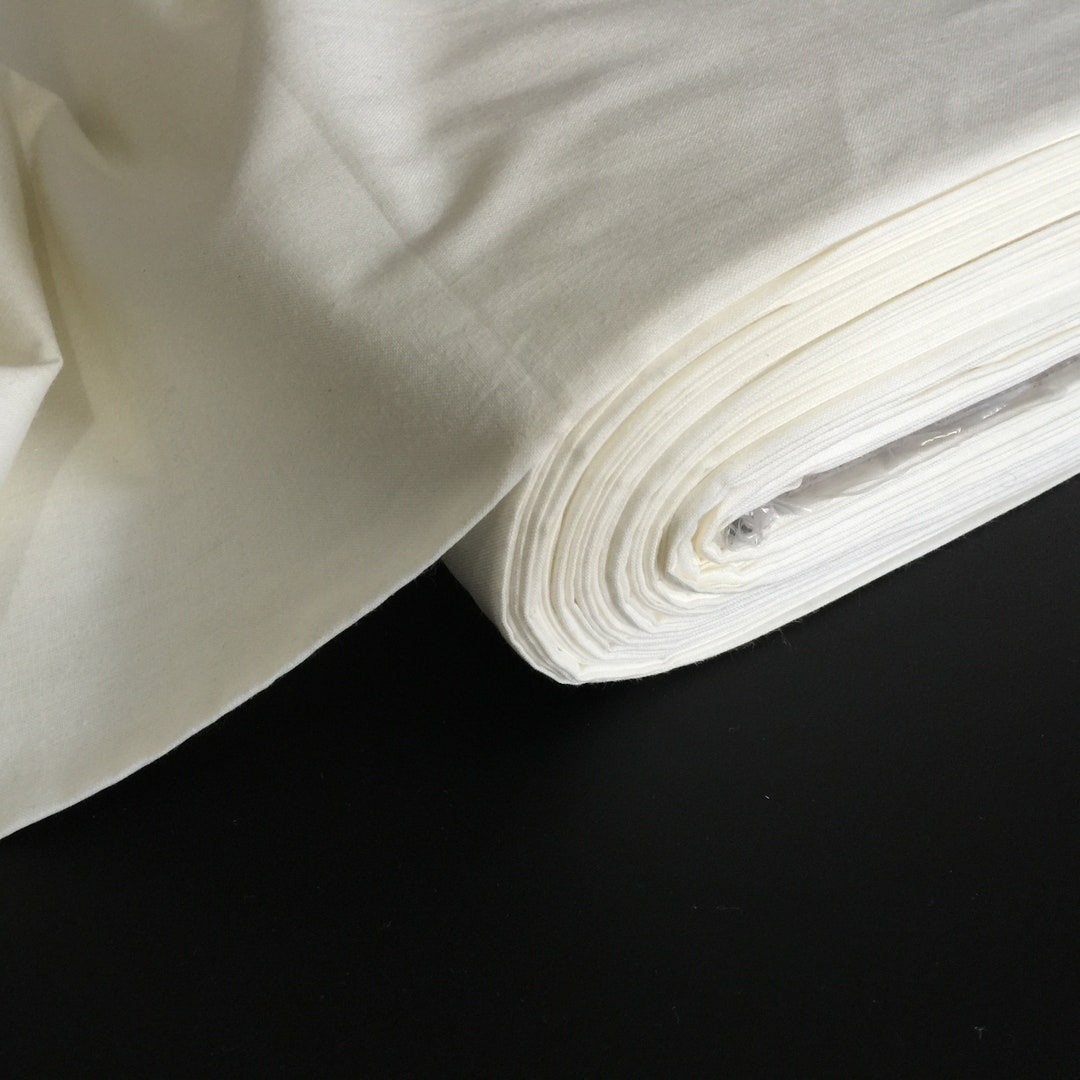 Ivory Curtain Lining Fabric 50/50 Poly Cotton Unbleached Material ...