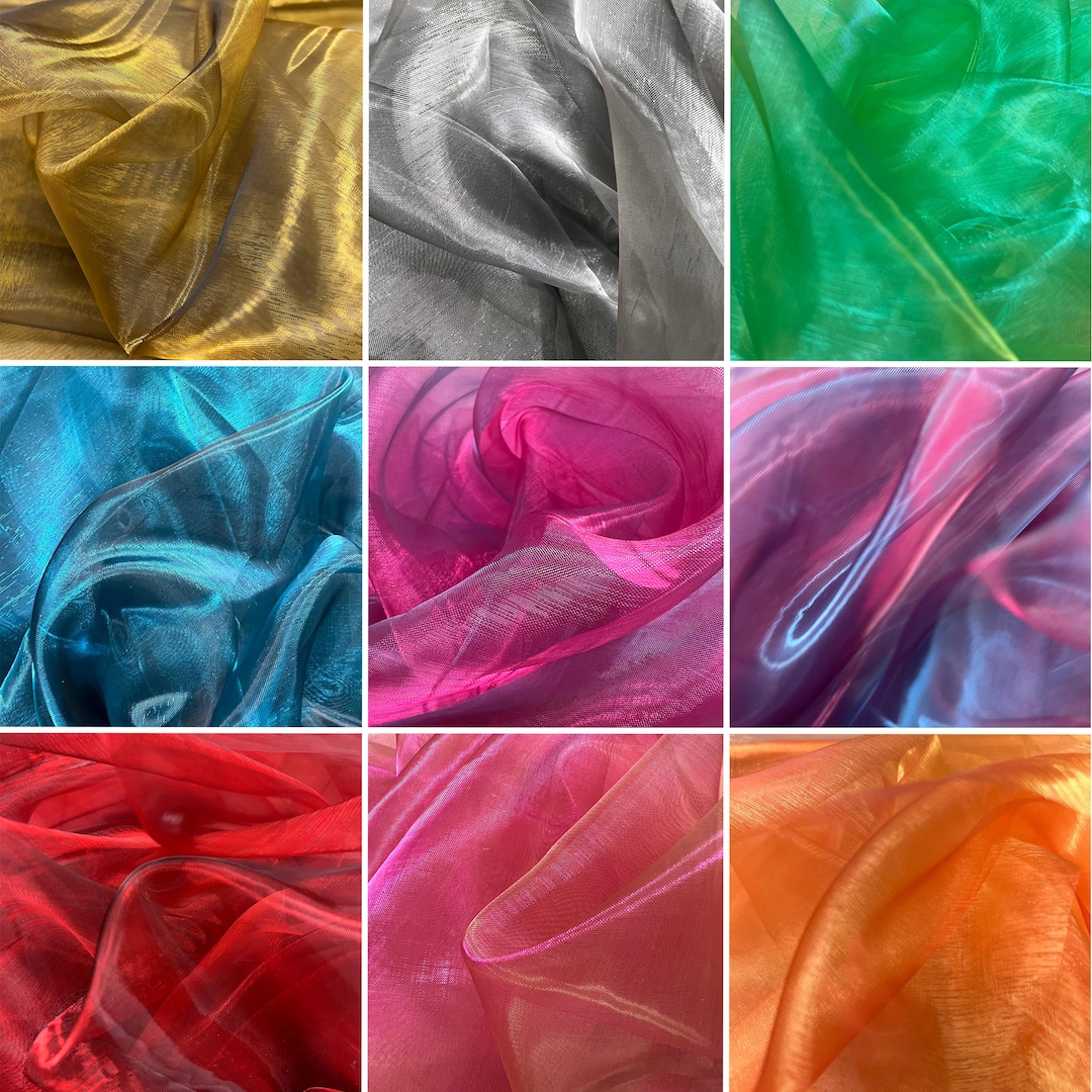 Two Tone Crystal Sheer Organza Voile Fabric for Crafts Curtains ...