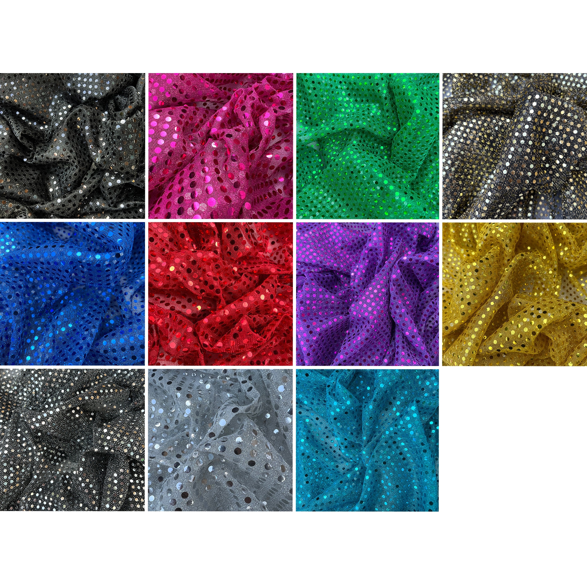 Gold Knitted 3mm Sequin Dot Sparkly Fancy Dress Dance Display Backdrop ...