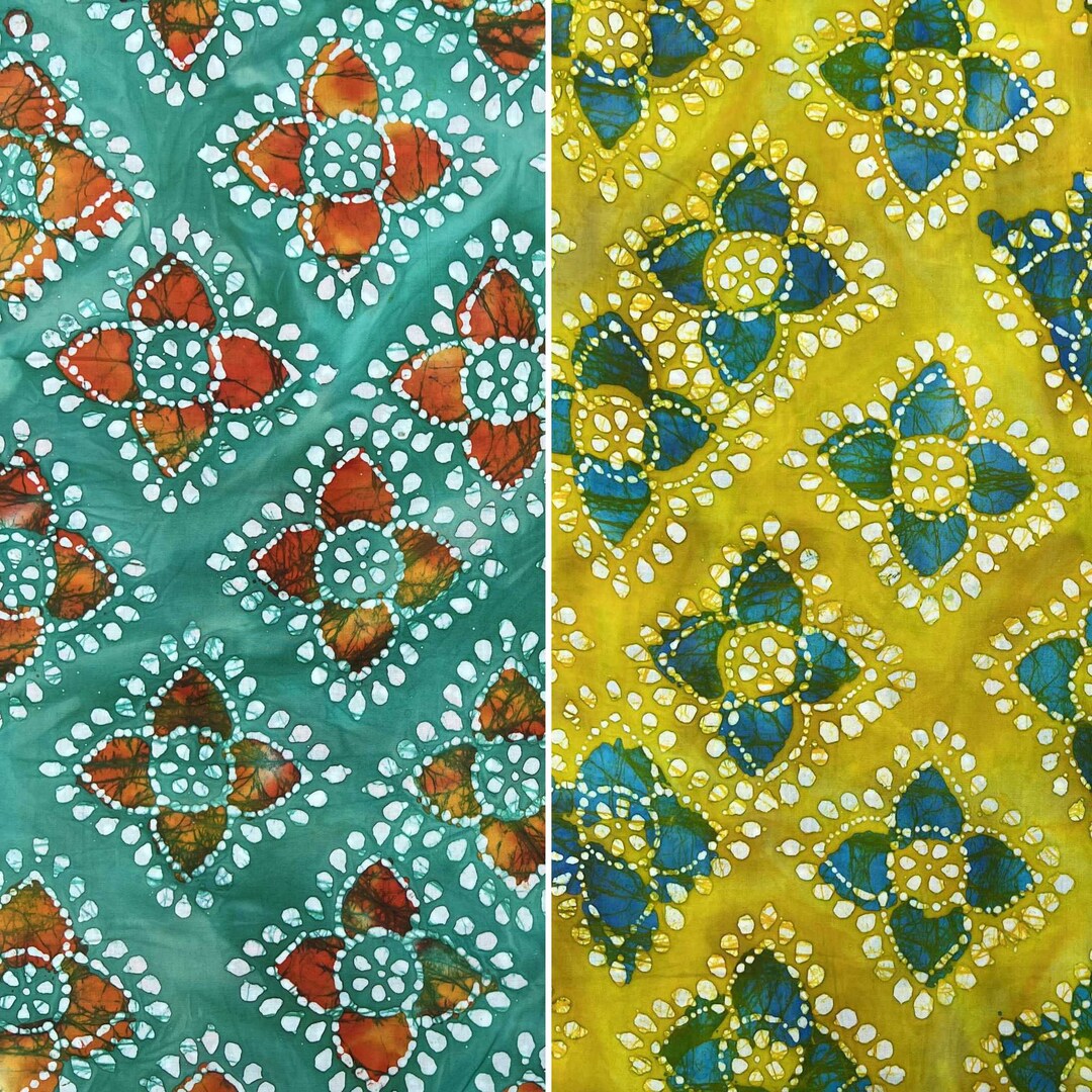 100% Cotton Hand Dyed Indian Bali Batik Printed Floral Design Quilting ...