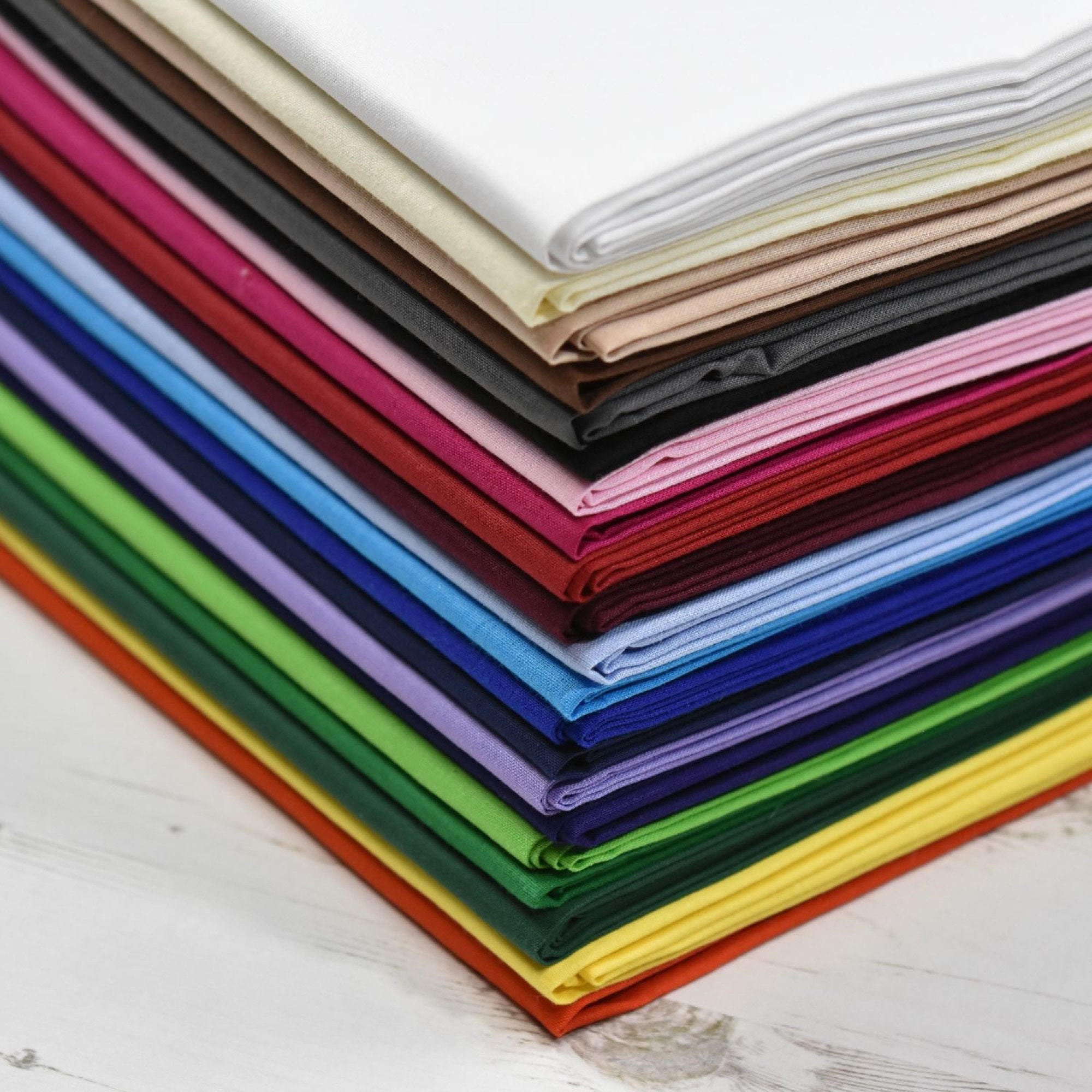 Extra Wide 100% Cotton Sheeting Fabric Plain Solid Colours Crafting ...
