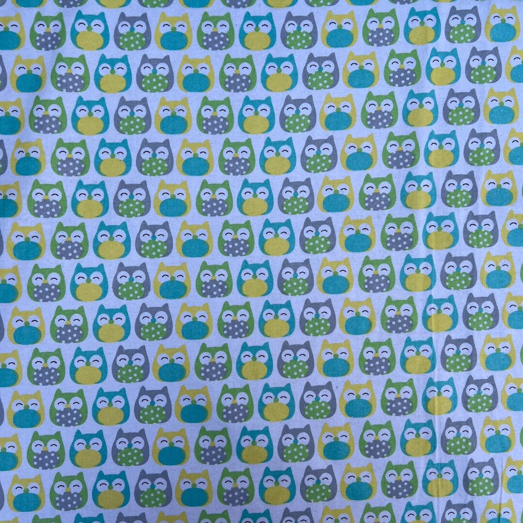 Eulen Weiß Druck Extra Breit Gebürstet Winceyette Neuheit 100% ...