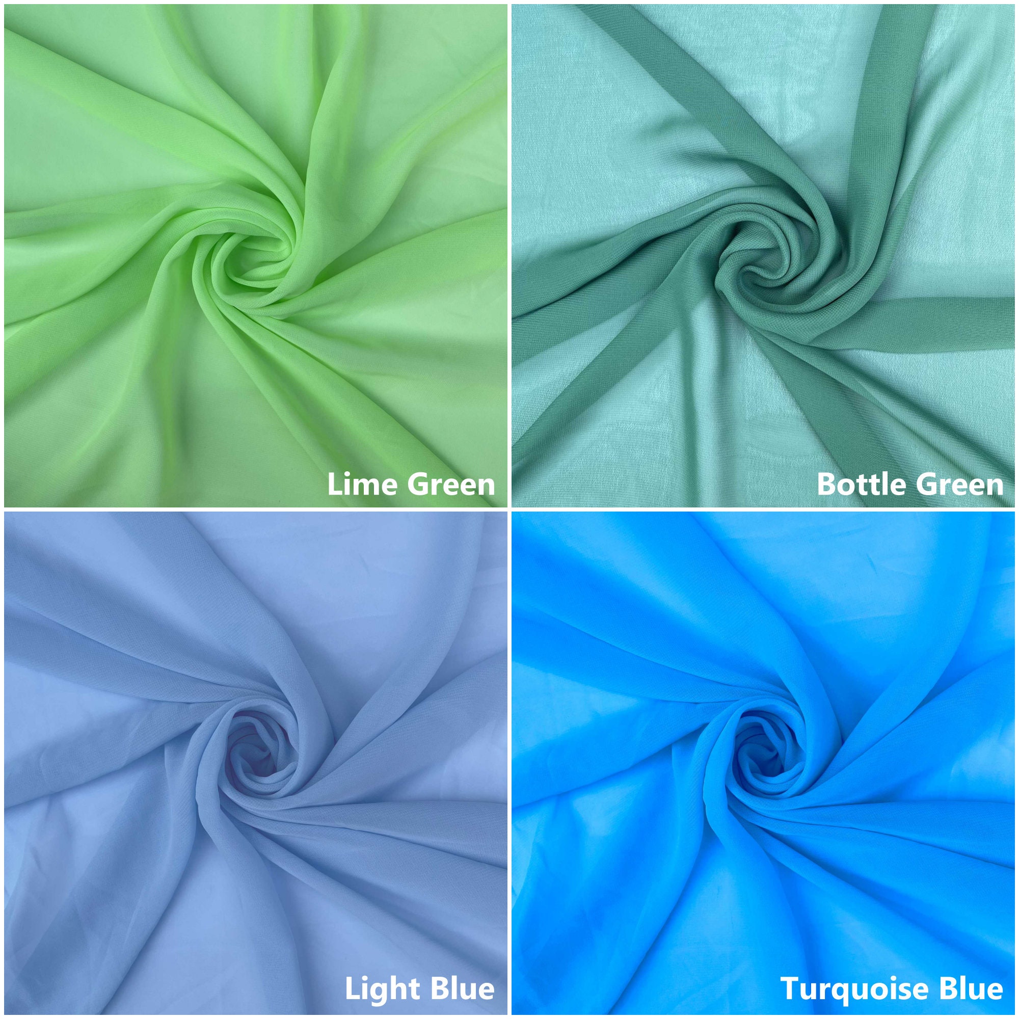 Plain Chiffon Sheer Soft Polyester Lightweight Summer Woven Dressmaking ...