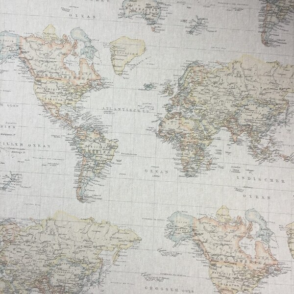 Map Fabric - Etsy UK