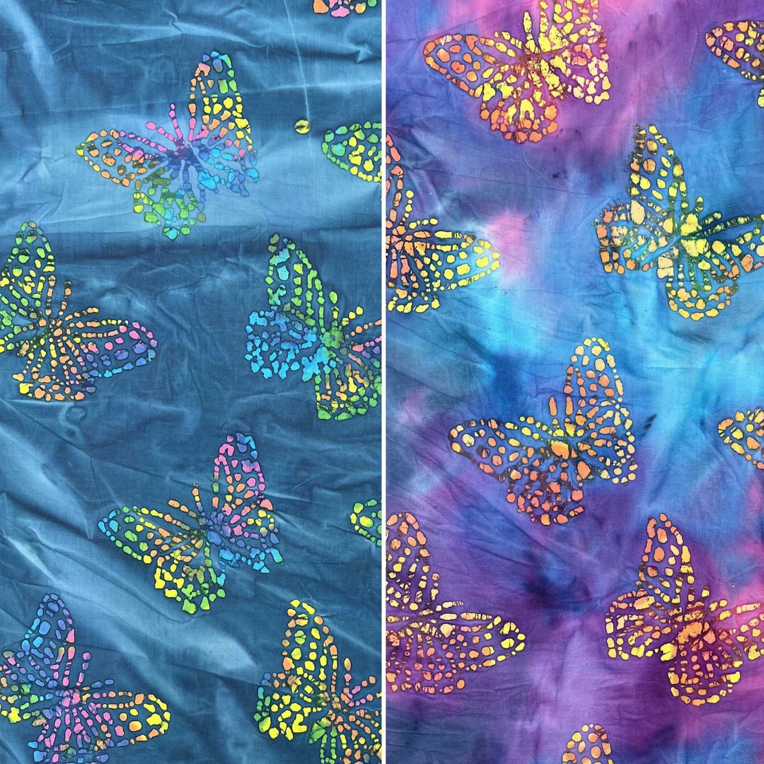 100% Cotton Hand Dyed Indian Bali Batik Printed Moth Design Quilting ...