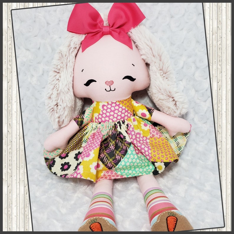 Handmade Stuffie Bunny Fabric Doll Rag Doll Custom Order - Etsy