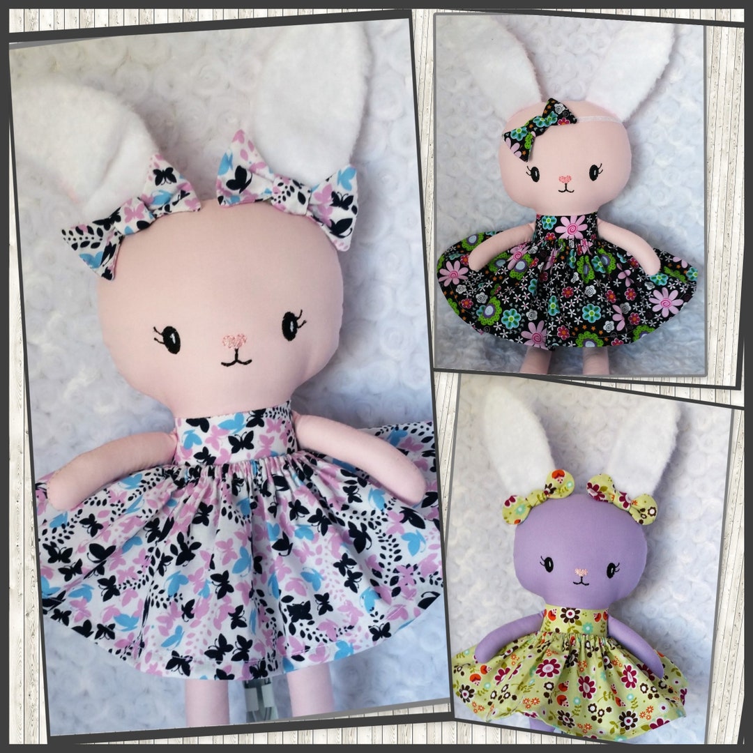 Handmade Stuffie, Bunny, Fabric Doll, Rag Doll, Custom Order - Etsy