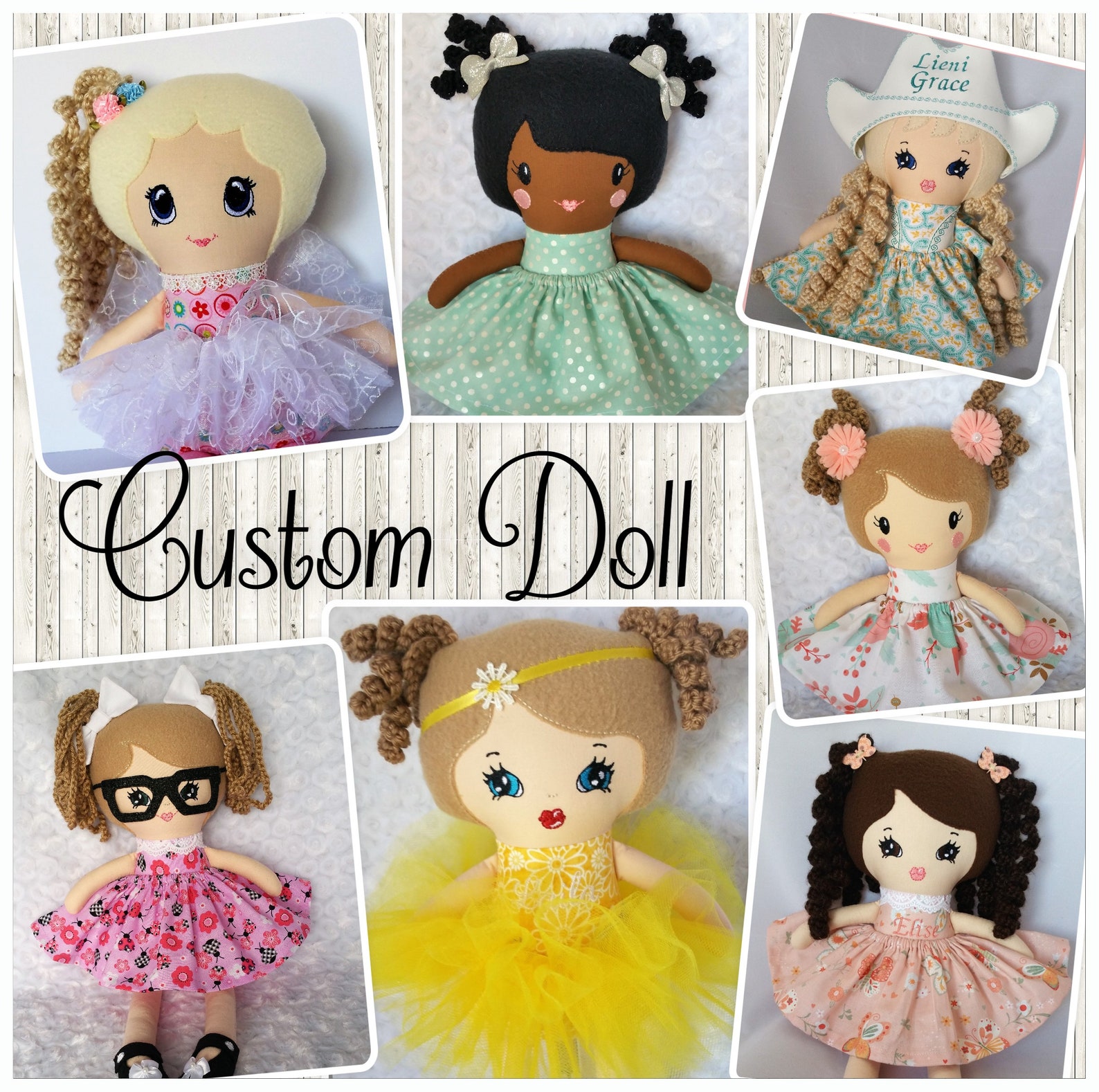 Handmade Rag Doll Fabric Doll Custom Order | Etsy