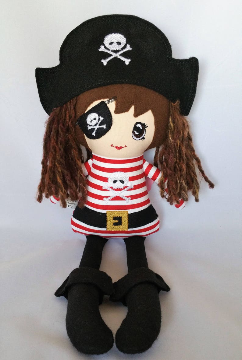 Fabric Doll Rag Doll Girl Pirate Custom Order - Etsy