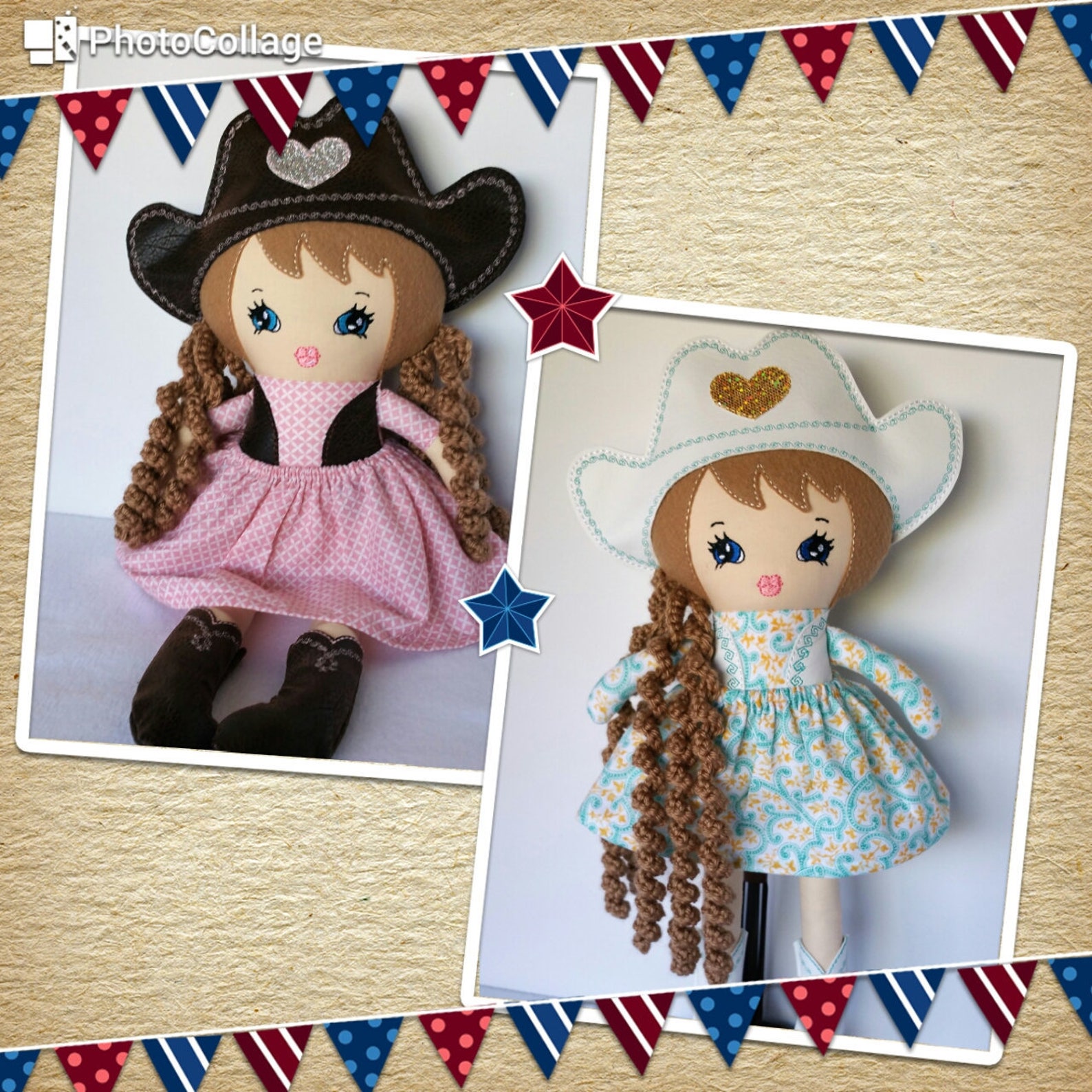 Handmade Rag Doll Cowgirl Fabric Doll Custom Order - Etsy