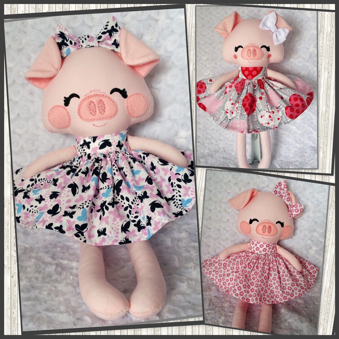 Handmade Rag Doll, Fabric Doll, Piggy, Custom Order - Etsy