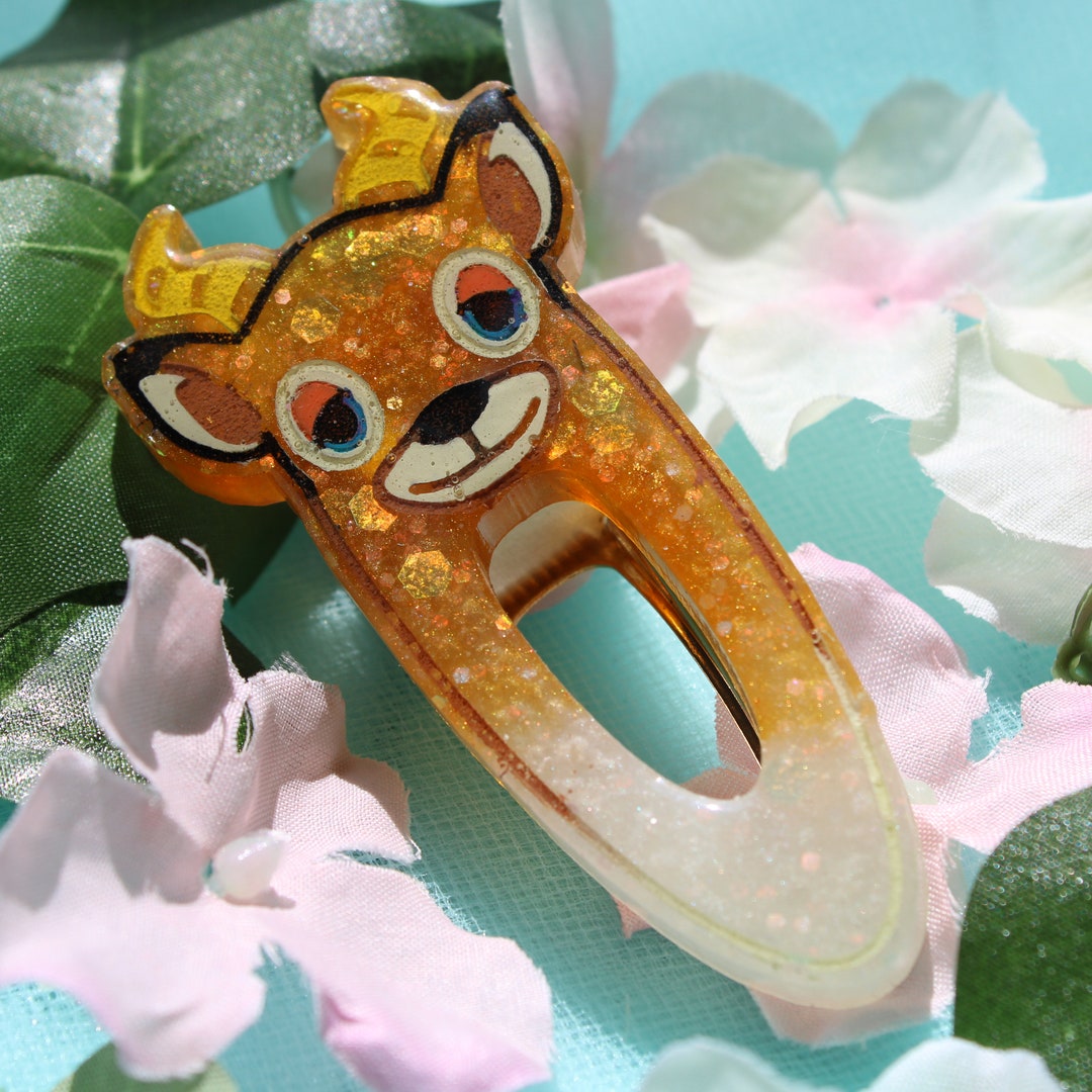 Lazy Deer Villager Light Outline Handmade Alligator Hair Clip Barrette ...