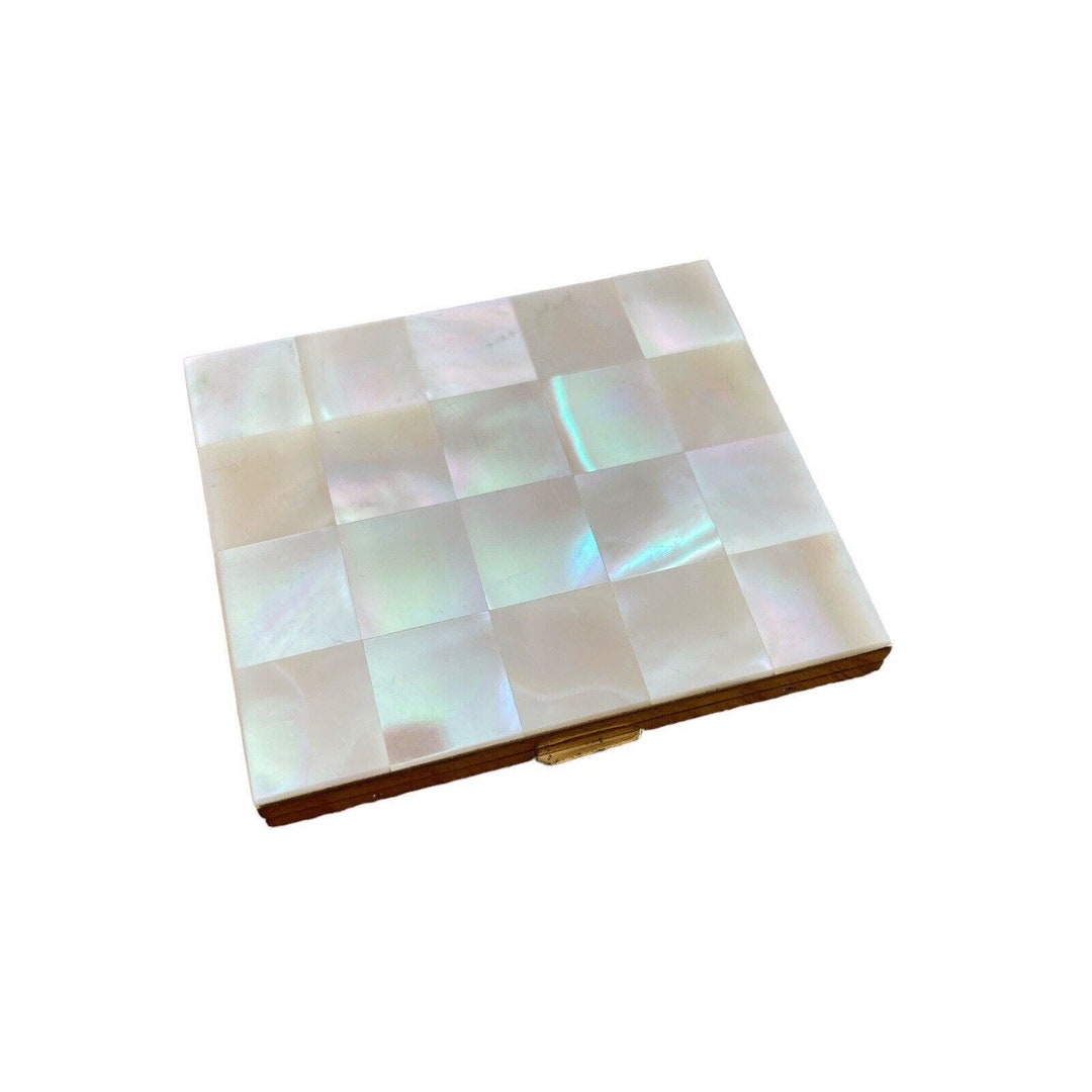 Vintage Mother of Pearl Abalone Shell Compact Mirror Case - Etsy