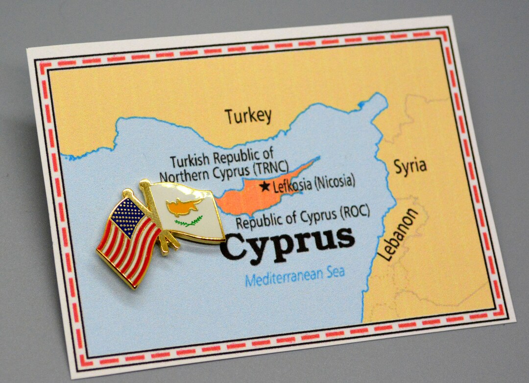 Cyprus & USA Flag Pin / Tie Tack / Lapel Pin / Friendship Flag Pin - Etsy