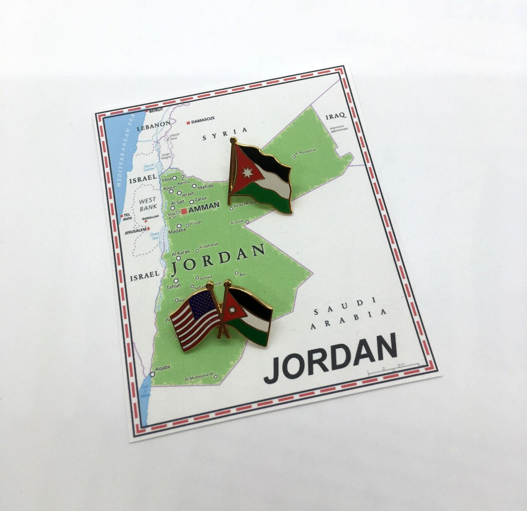 Jordan Flag Pins / Tie Tack / Lapel Pin / Country Flag Pin & Friendship ...