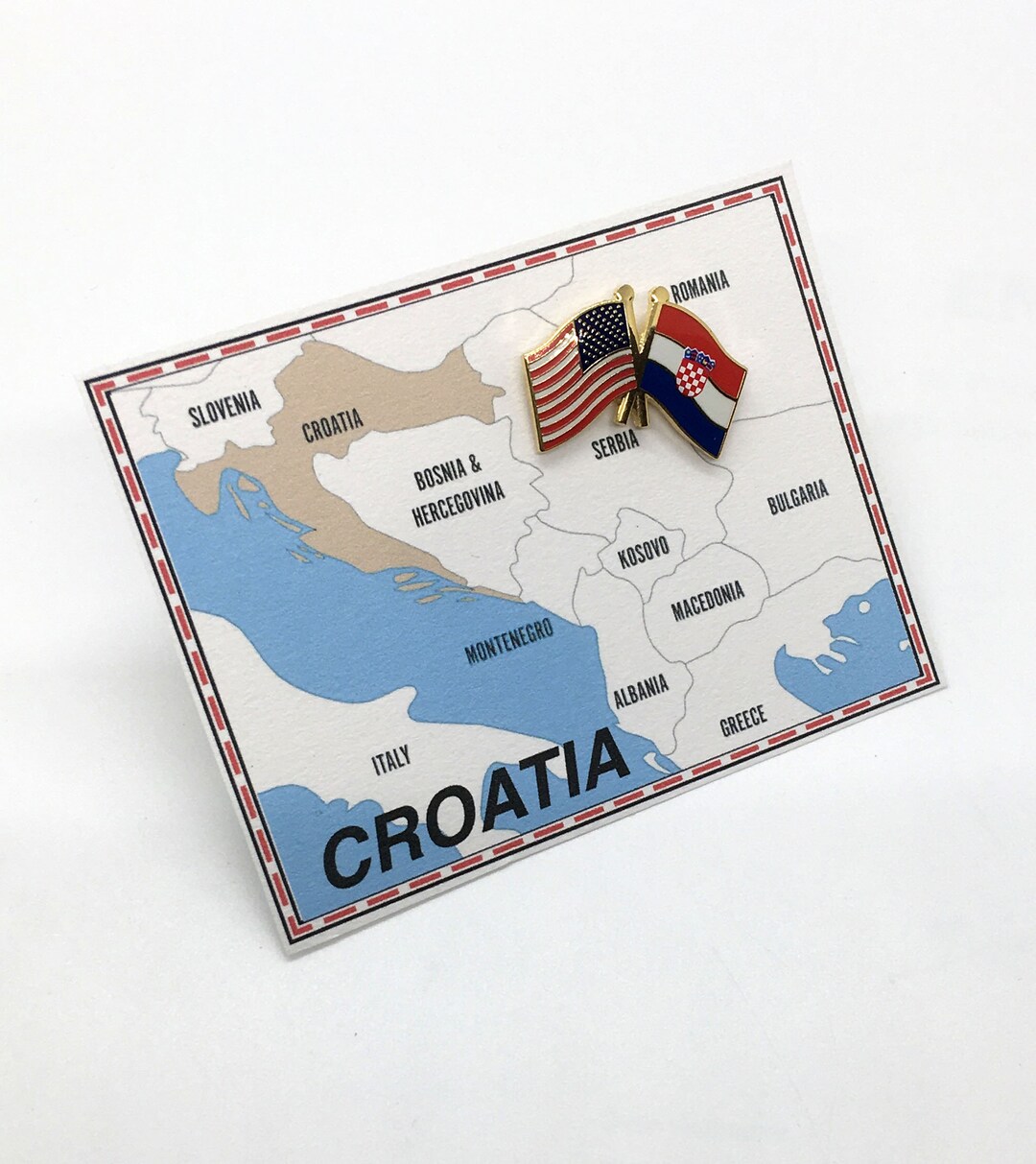 Croatia & USA Flag Pin / Tie Tack / Lapel Pin / Friendship Flag Pin - Etsy