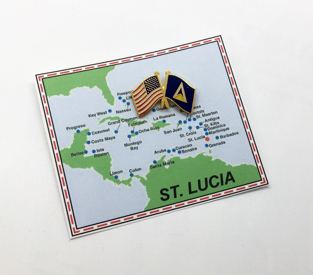 St. Lucia & USA Flag Pin/ Tie Tack / Lapel Pin / Friendship Flag Pin - Etsy