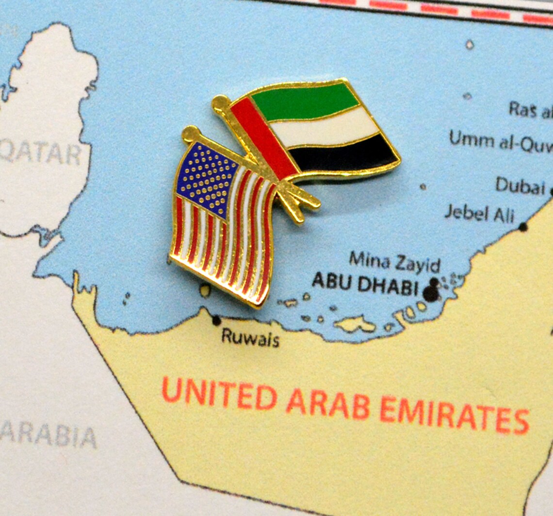 United Arab Emirates and USA Double Flag Pin / Tie Tack / Lapel Pin ...