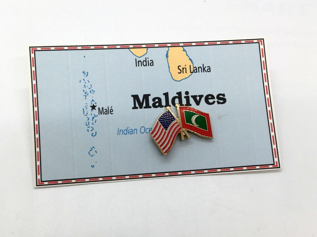 Maldives & USA Flag Pin / Tie Tack / Lapel Pin / Friendship Flag Pin - Etsy