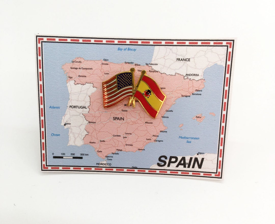 Spain & USA Flag Pin / Tie Tack / Lapel Pin / Friendship Flag Pin - Etsy
