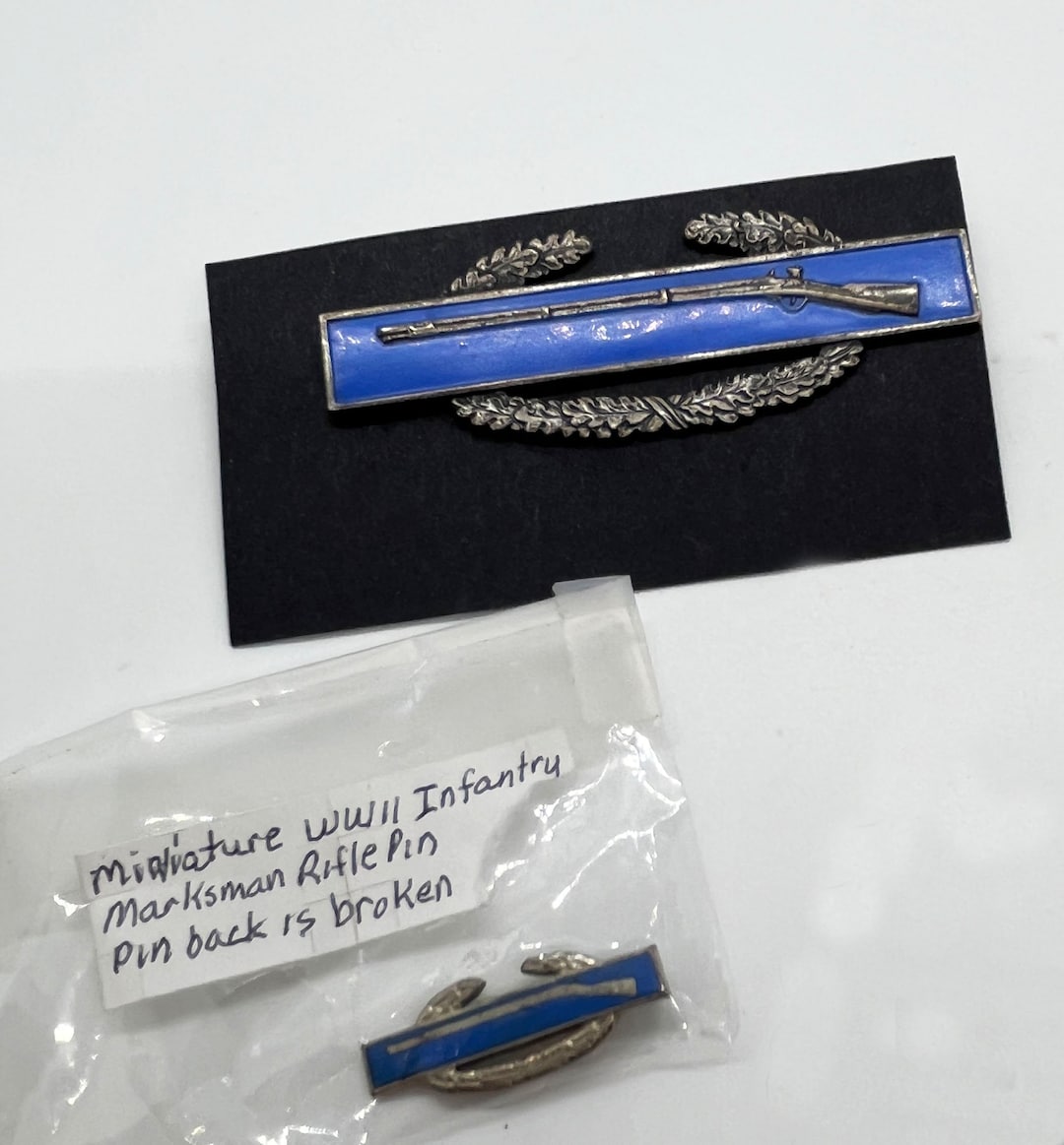 Vintage WWII US Army Sterling Silver Blue Enamel Infantry Marksman ...