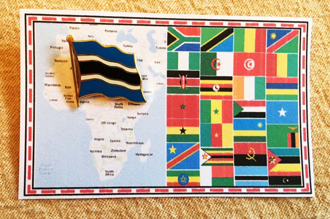 Botswana Flag Pin / Tie Tack / Lapel Pin / Country Flag Pin - Etsy