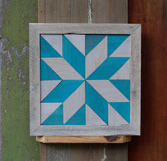 Reclaimed Oak Quilt Square / Barnwood Frame / 14 X | Etsy